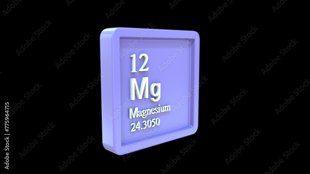 Magnesium Element in periodic table 3d illustration Stock Illustration ...