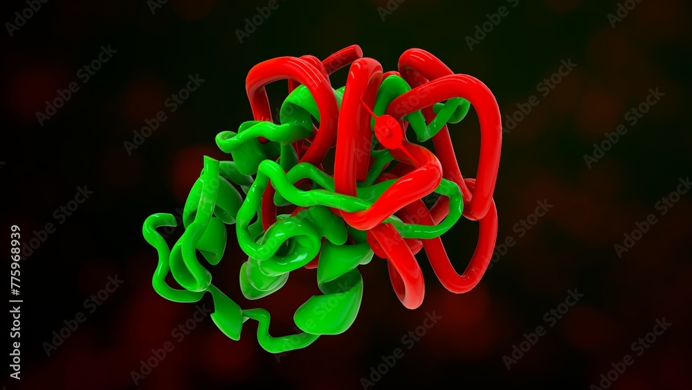 Primary structure of a protein 3d Illustration Stock Illustration ...
