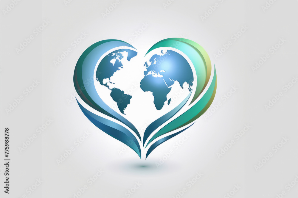 Stylized Earth heart icon with a modern, clean design, hinting at ...
