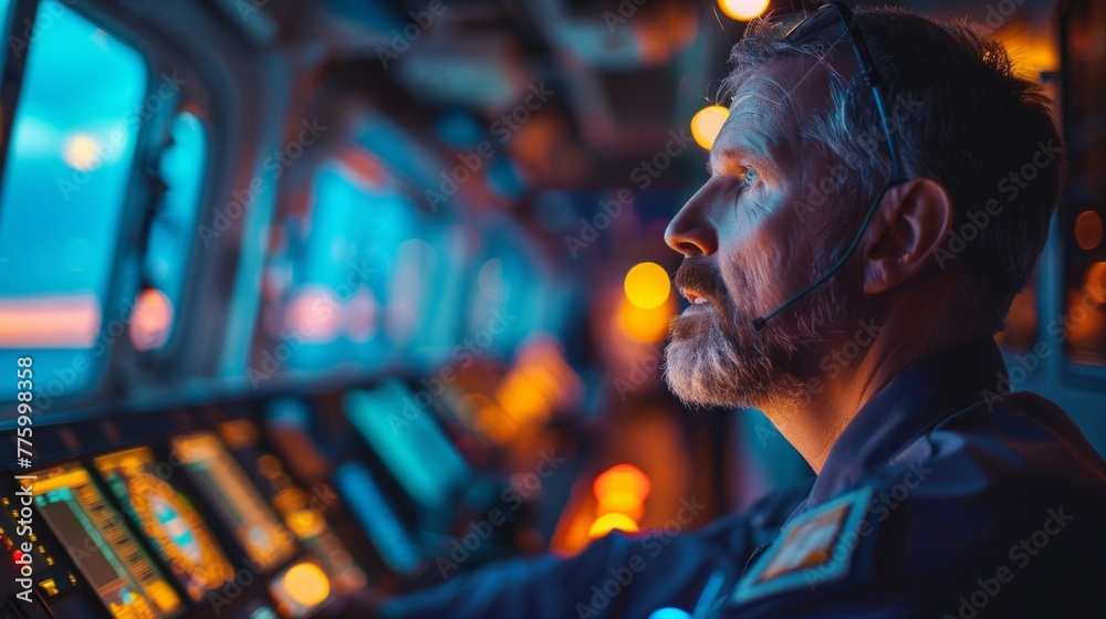 pilot, port control or duty officer in charge handle of the ship ...