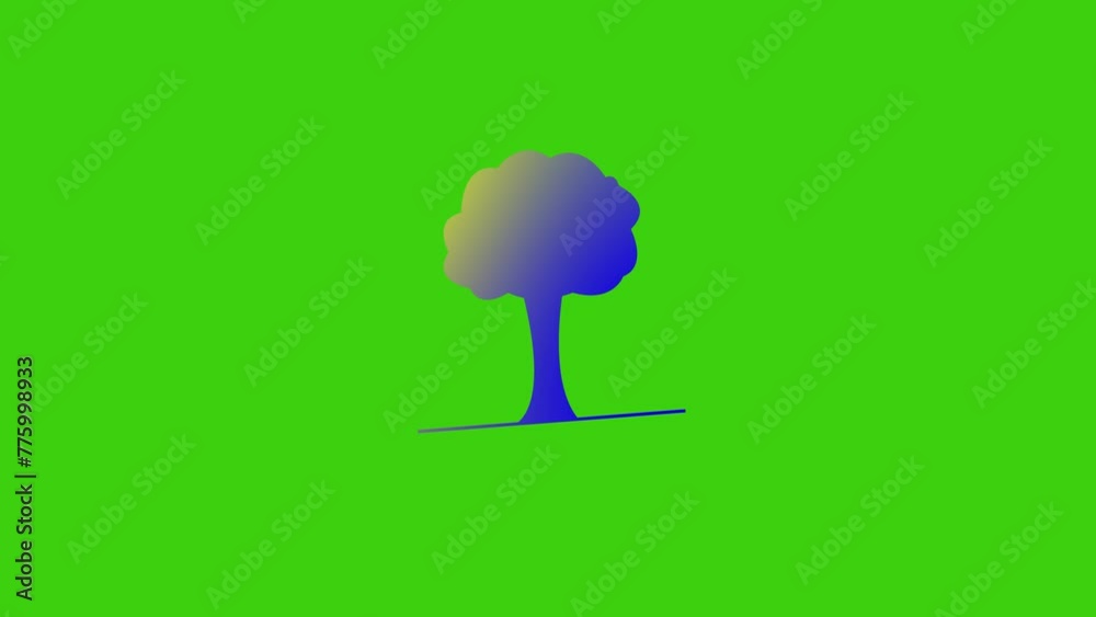 Cartoon trees animation on a transparent on background. Trees icon ...