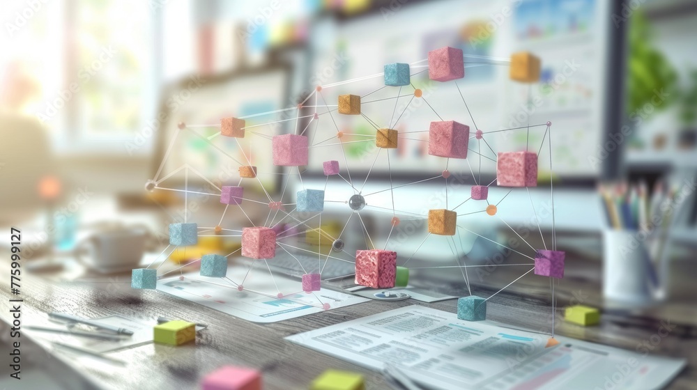 Flowchart with business process and workflow automation. Hierarchical ...