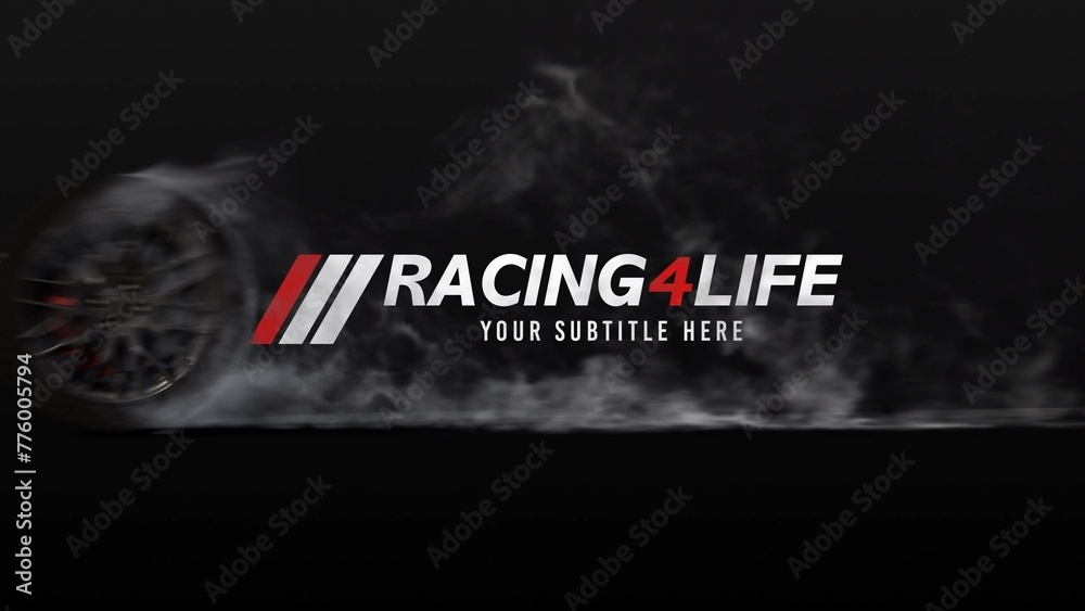 Fast Extreme Racing Car Smoking Tire Burnout Title Intro Stock Template ...