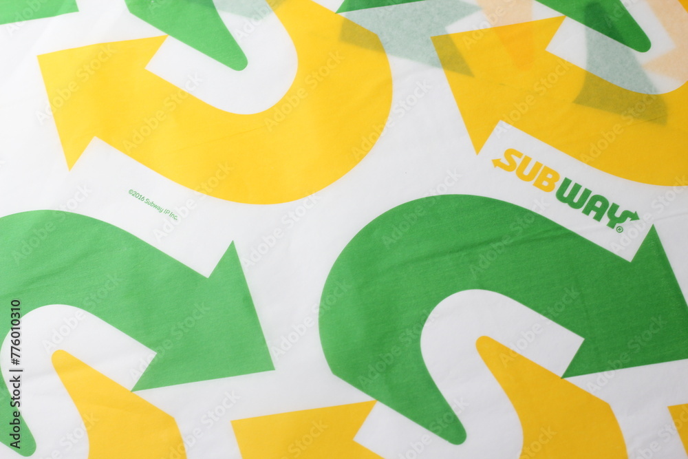 Bangkok, Thailand - January 19 2024 - Subway logo, Subway logo ...