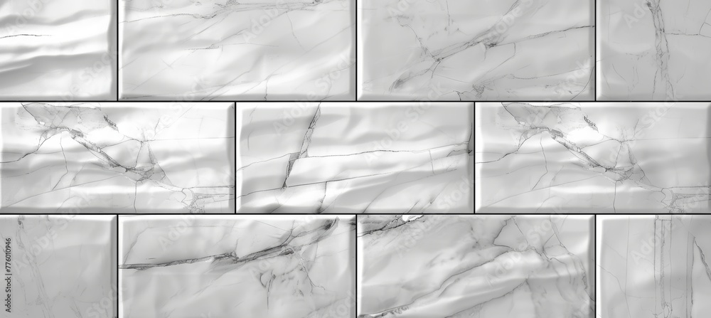 light grey tile wall background with different color and size of marble ...