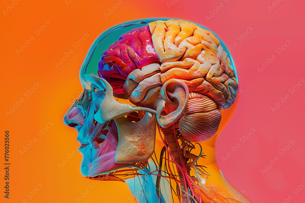 An animated 3D cross-section of a human head showcasing a very very ...