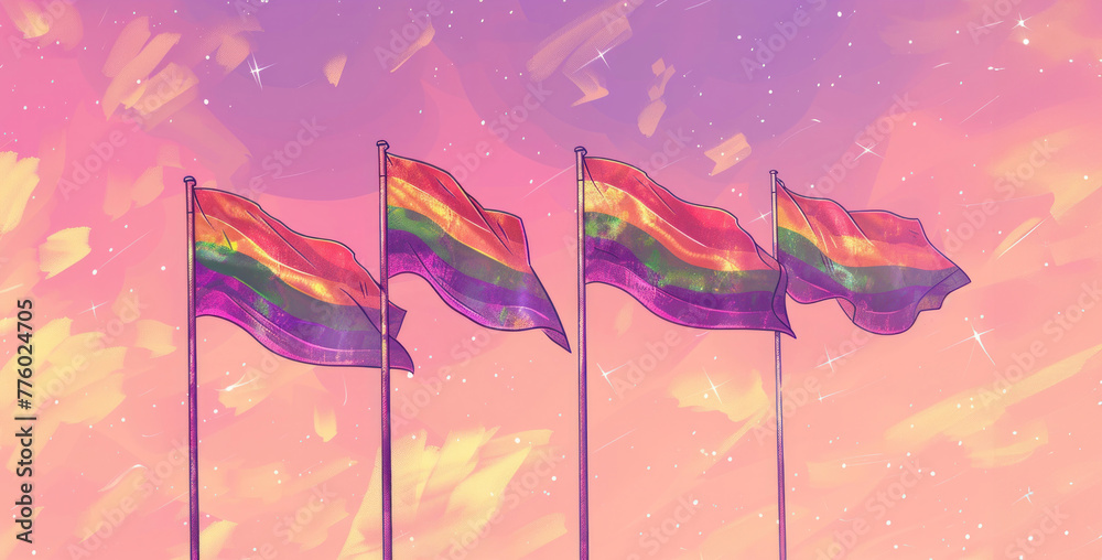 Rainbow flag as a symbol of tolerance and acceptance. LGBT community at ...