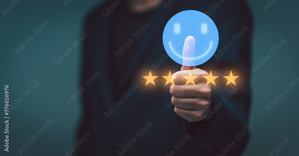 Customer Satisfaction Survey concept, 5-star satisfaction, service ...