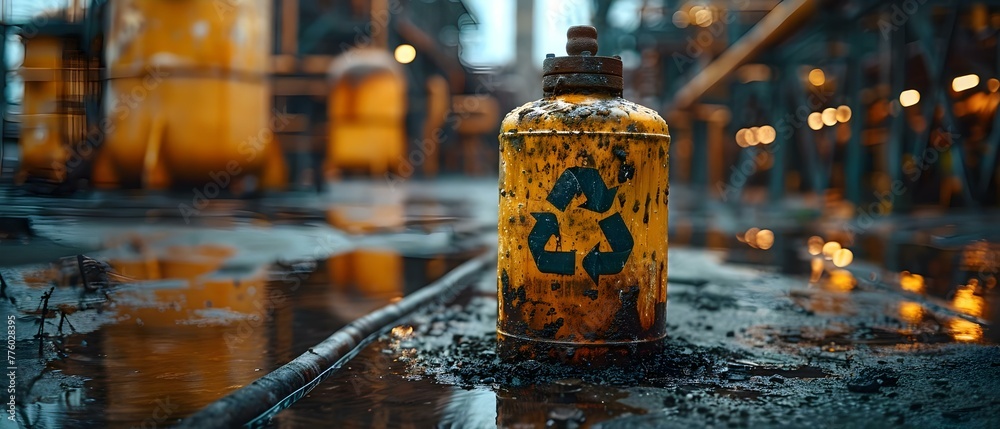 Closeup of warning label on spill containment equipment stressing ...