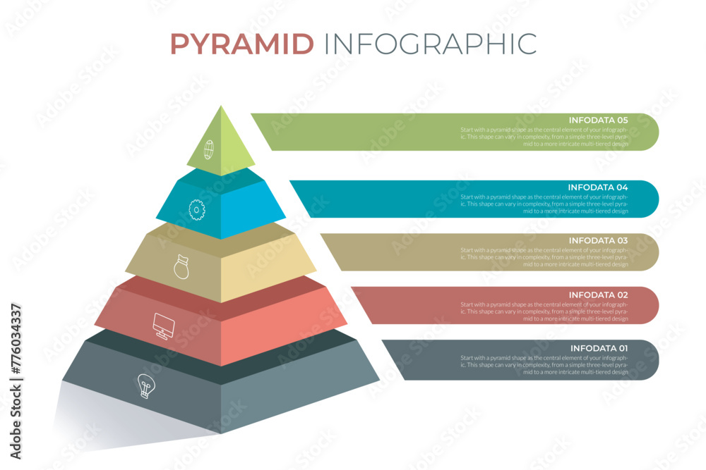 3D pyramid infographic template for business, education, web design ...
