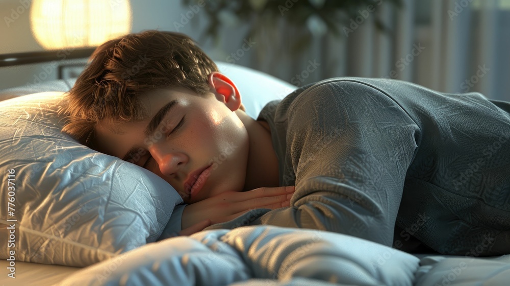 Elevated sleep position for acid reflux, shown in practical 3D ...