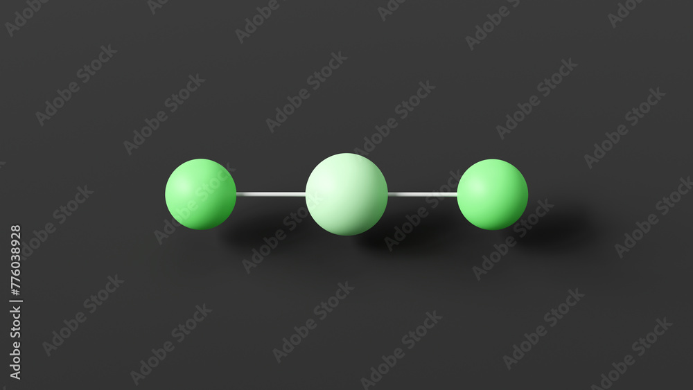 nickel(ii) chloride molecular structure, chlorides, ball and stick 3d ...