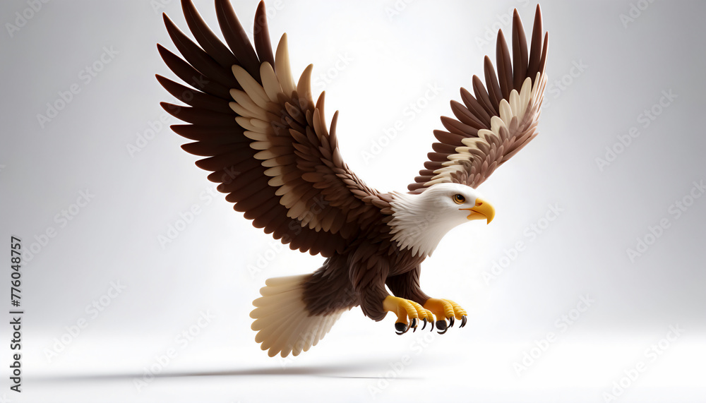 Detailed Eagle in 3D: Soft Edges Digital Caricature, Magnificent Eagle ...
