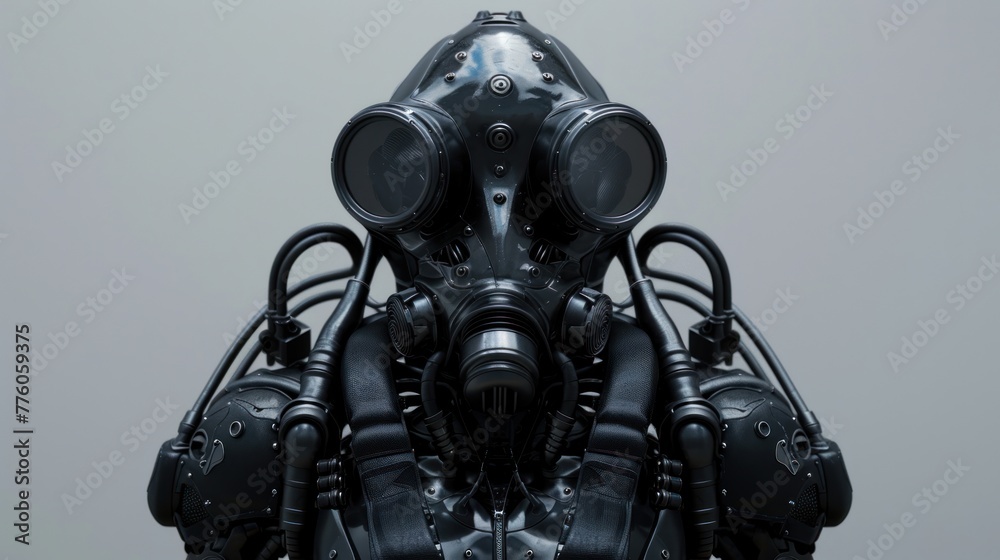 Illustration of a formidable mecha robot clad in full body armor and ...