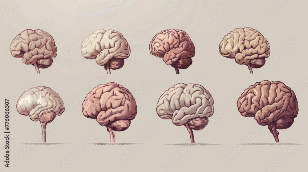 Evolution of the human brain from a smaller, primitive brain to the ...