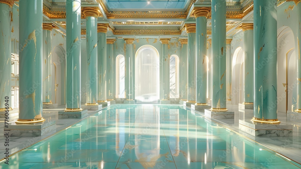 atlantis aquamarine underwater fantasy architecture water columns ...