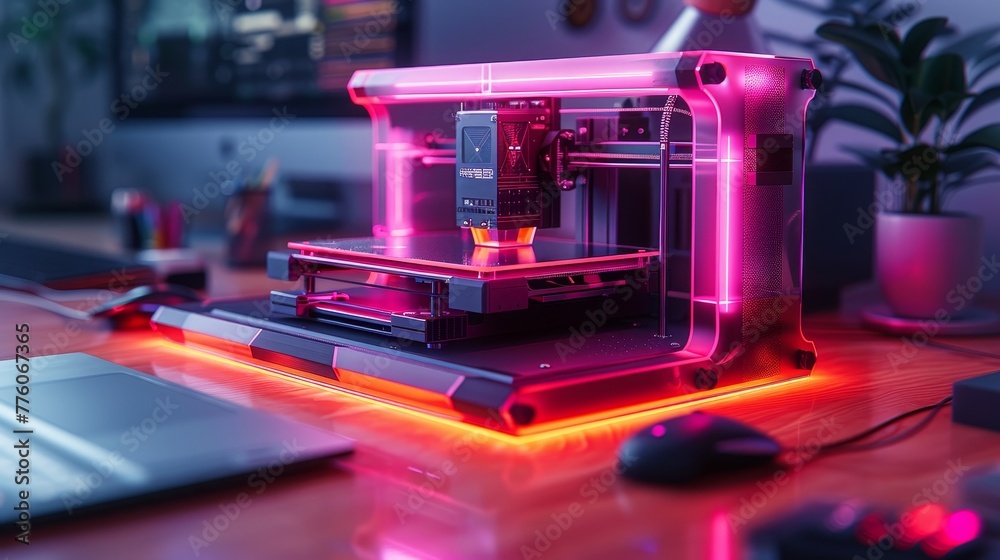 This photopolymer LCD 3D printer prints resin models. Three-dimensional ...