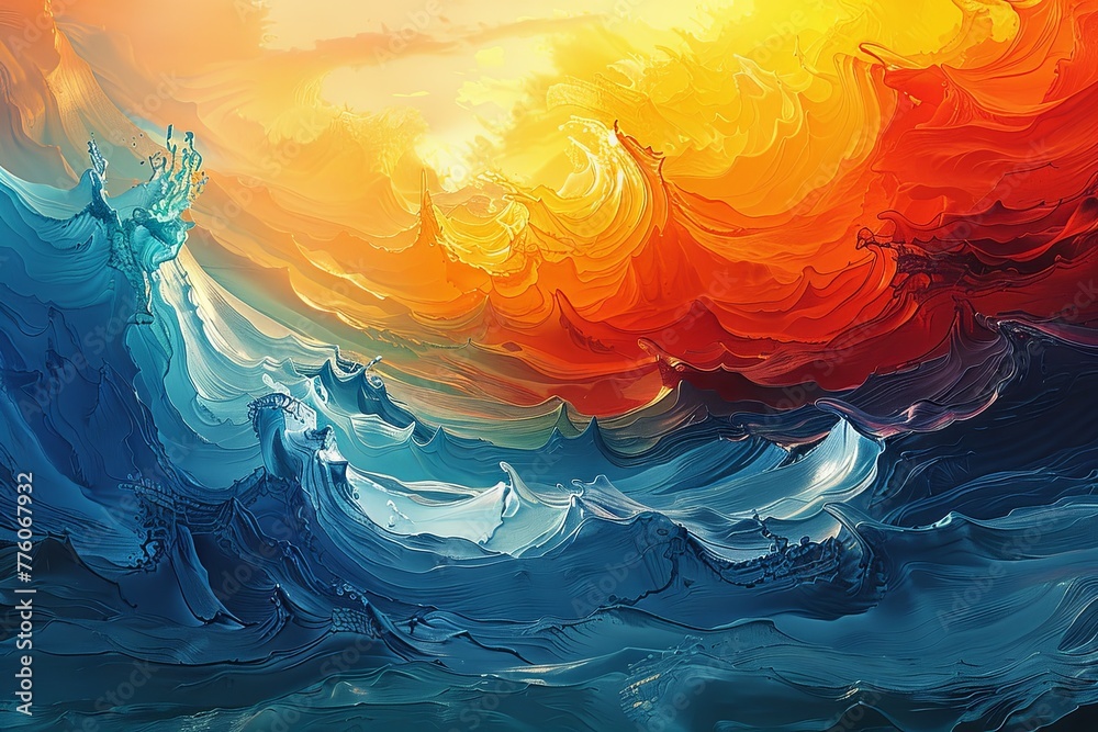 a Passover Red Sea Rhapsody abstract interpretation of the parting of ...