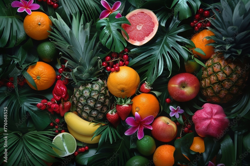 Tropical fruit scavenger hunt, an interactive game for families and ...