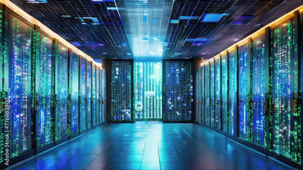 Server Racks In A Modern Data Center Cloud Computing Data Storage 3d