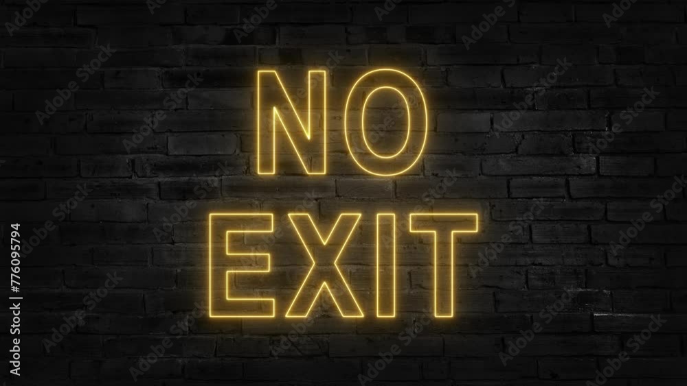 Exit Sign with Animation of Glowing green Light Isolated on Black ...