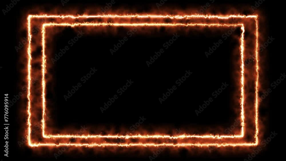 Rectangular Fire effect Animation. Fire Flame Gradually Appearing in A ...