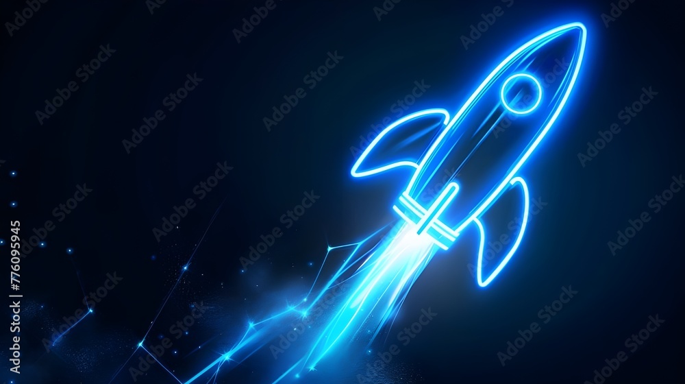 Digital rockets launch into outer space. Boosting and taking off career ...