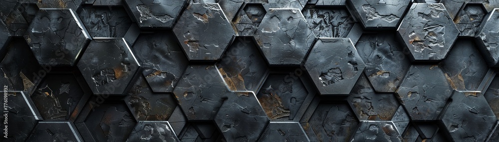 Digital camouflage with hexagonal adaptive patterns, illustrating ...