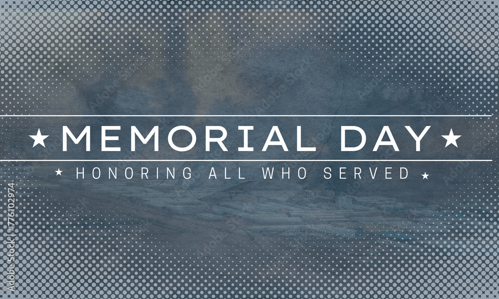 Blue war background with written Memorial Day on it having subtitle ...