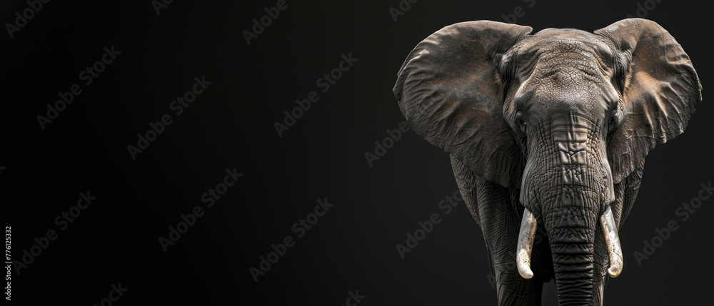 Detailed capture of an elephant's face with emphasis on its eye and the ...