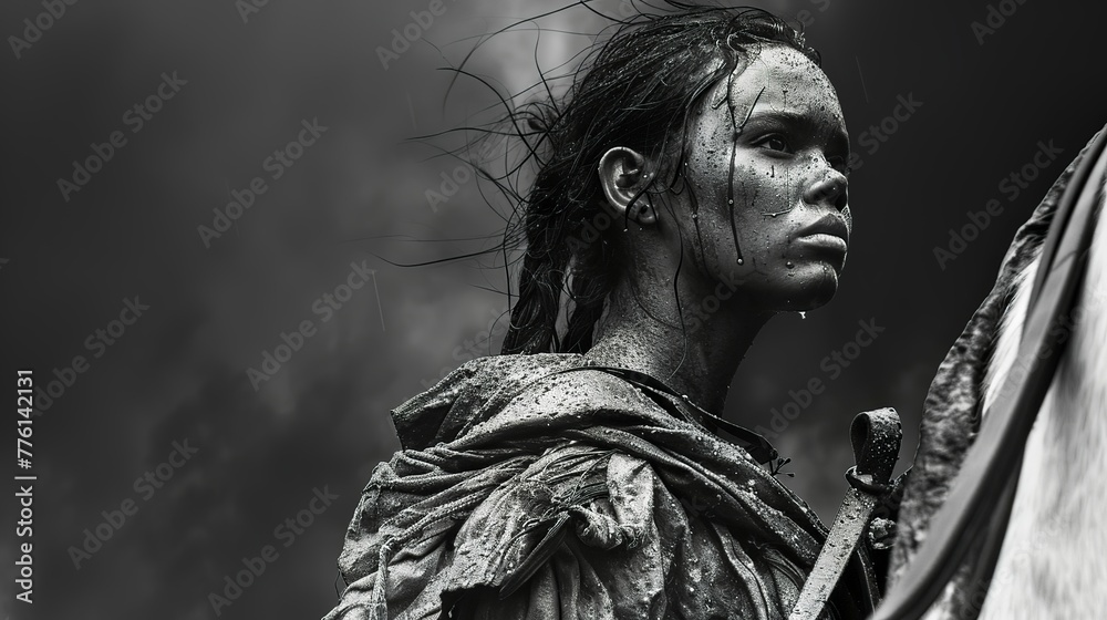 The long black hair 12 year old girl sits regally atop her magnificent ...