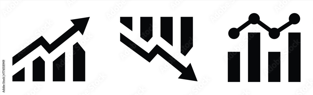 profit and loss growing icon, growth icon, increase and decrease icon vector illustration Stock ...