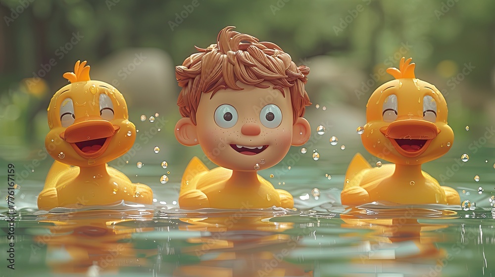 Animated youngsters playing a spirited game of duck-duck-goose ...