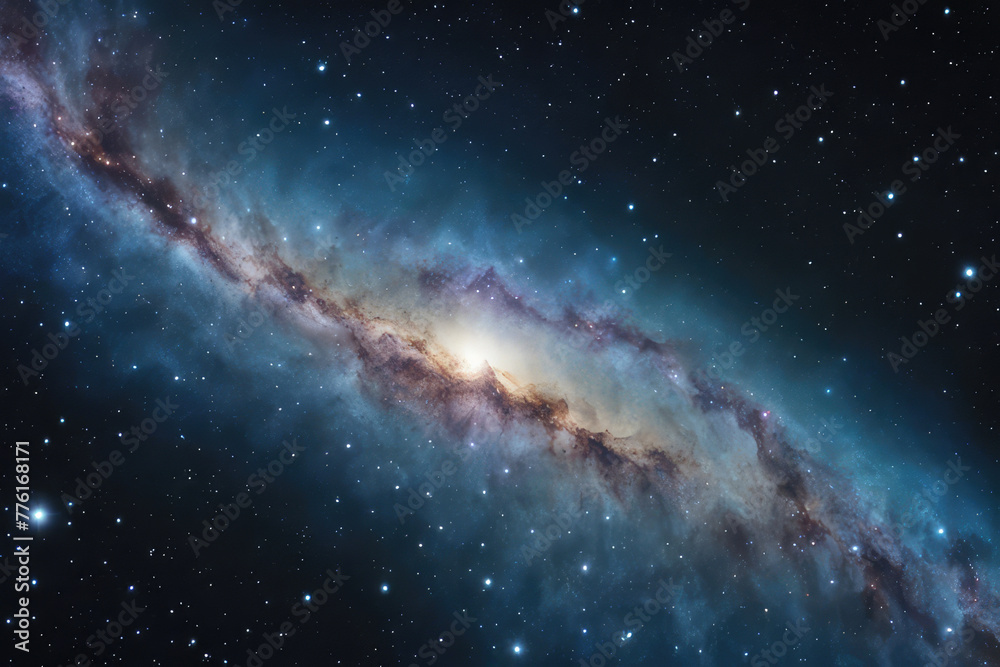 Fly Through Stars And Blue Nebulae In Space. Galaxy exploration through ...