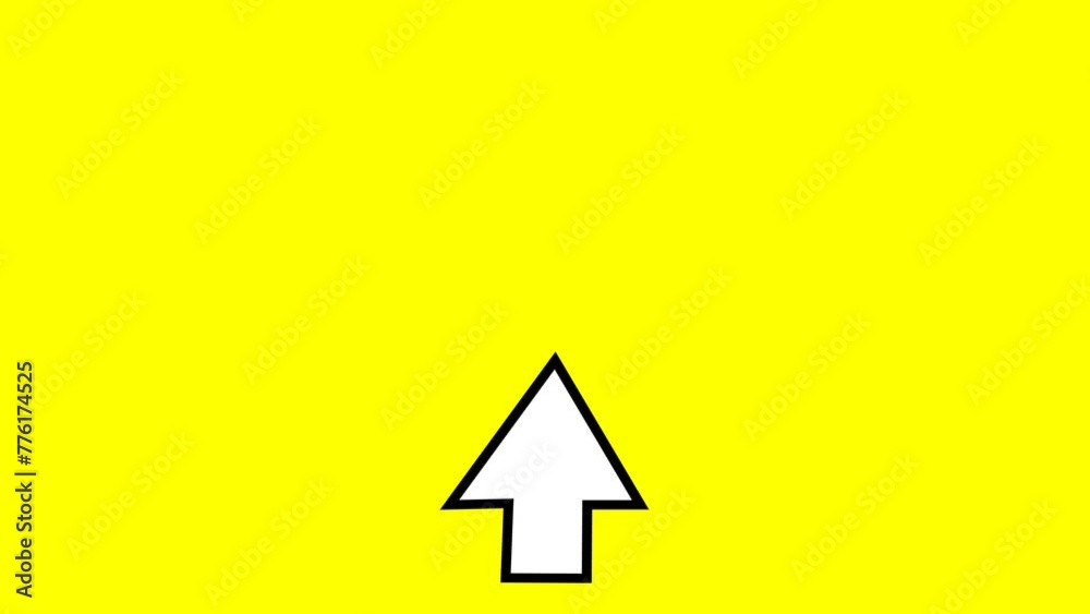 Animated up arrow symbol on 4K alpha channel transparent background ...