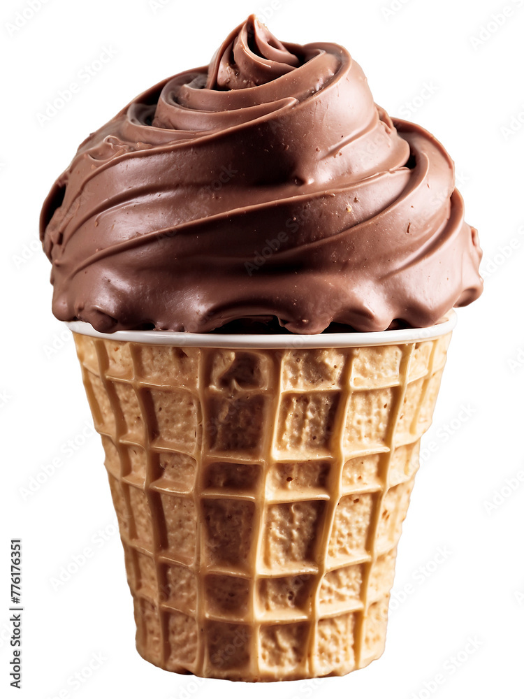 Cono de helado de chocolate ideal para cartel de heladería Stock Photo ...