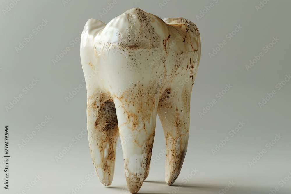 Illustrative character of a distressed tooth showing signs of decay ...