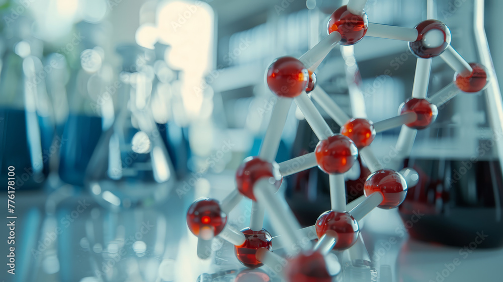 A Detailed 3d Rendering Of A Complex Molecular Structure With Colorful