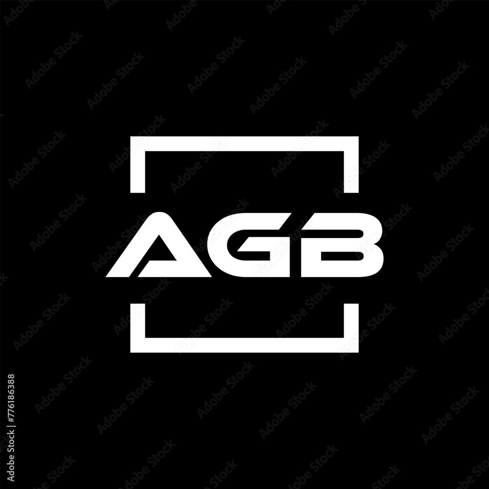 Initial letter AGB logo design. AGB logo design inside square. Stock Vector | Adobe Stock