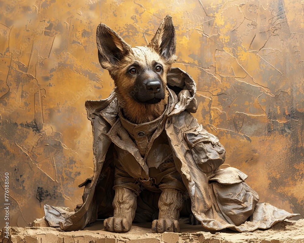 In a dream woven from the threads of reality, a baby German Shepherd ...