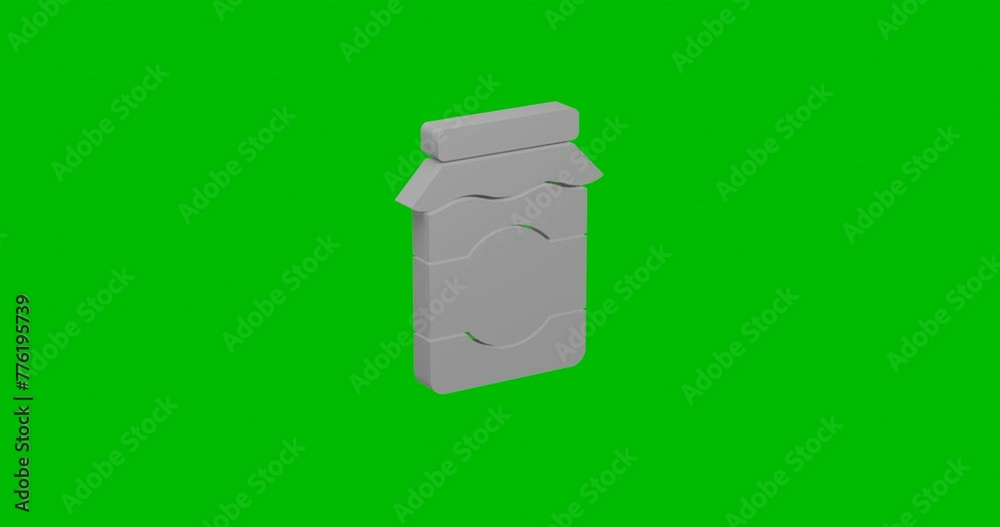 Animation of rotation of a white jar of jam symbol with shadow. Simple ...
