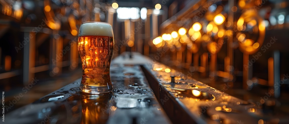 Hydrometer measuring specific gravity in a beer brewing process ...