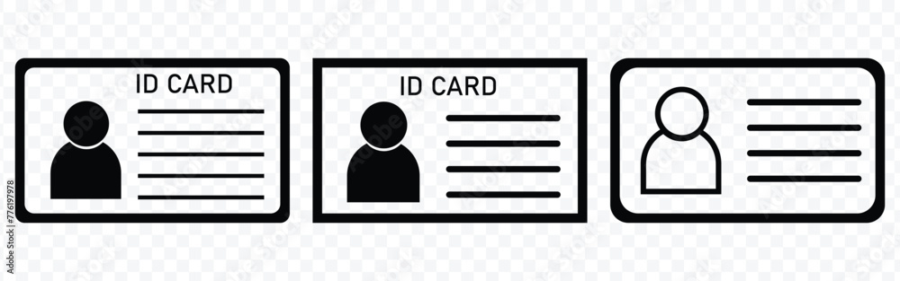 ID Card icon. Driver's license Identification card icon sign and symbol ...