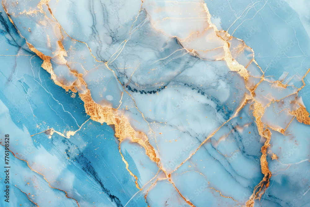Elegant Blue Marble with Gold Veins. A luxurious pattern of blue marble ...