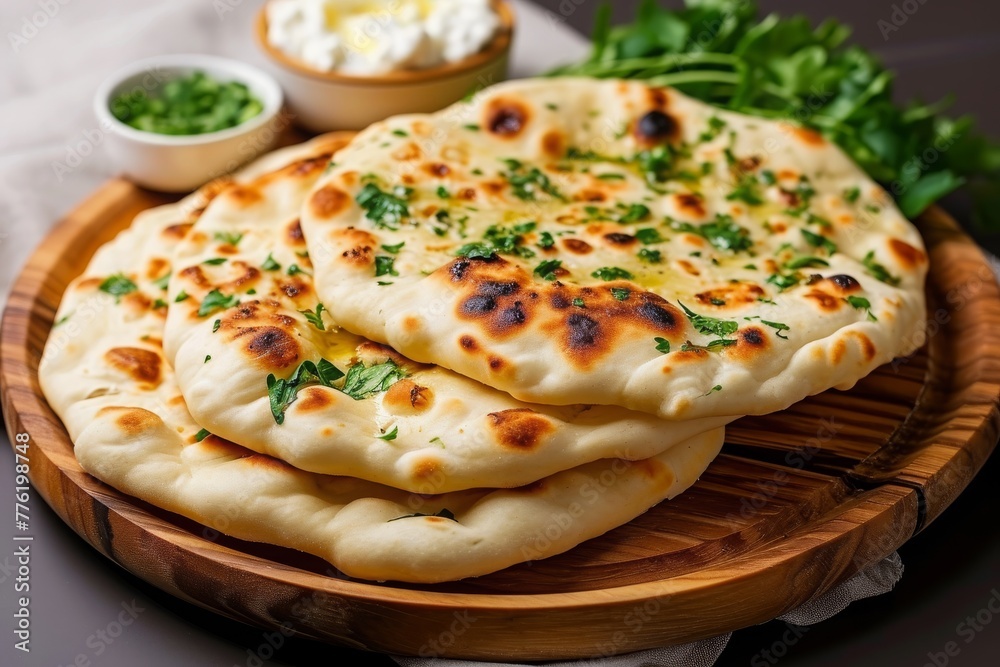 Indian desi food naan breabutter naan, naan wrap, naan isolated ...
