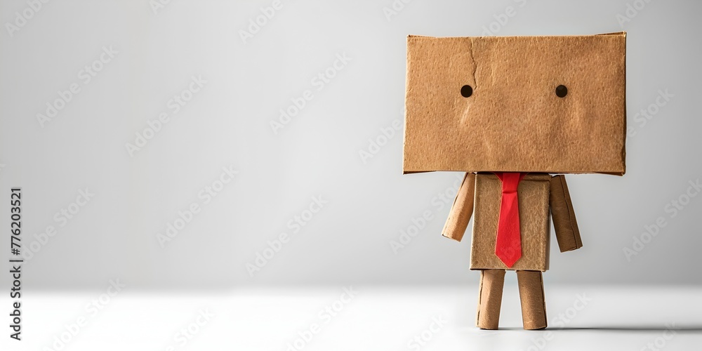 Cardboard Cutout Figure with Copy Space for Creative Ideas and Concepts ...