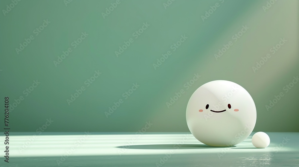 Cartoon character cute mochi, with kawaii face. Sweet asian food in ...