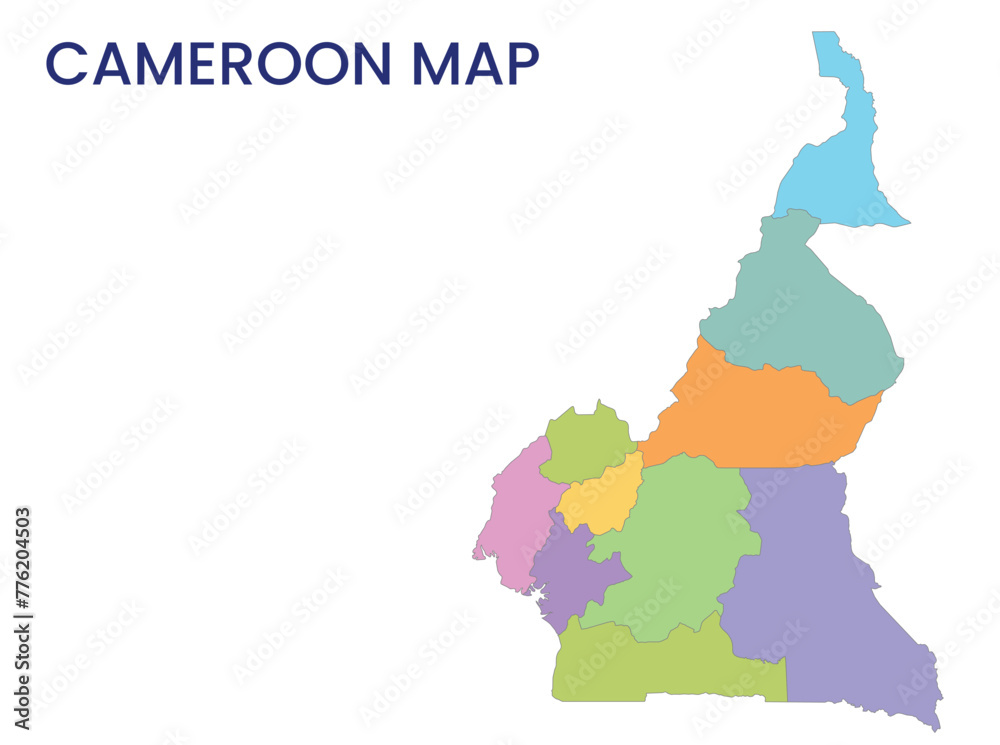 High detailed map of Cameroon. Outline map of Cameroon. Africa Stock ...