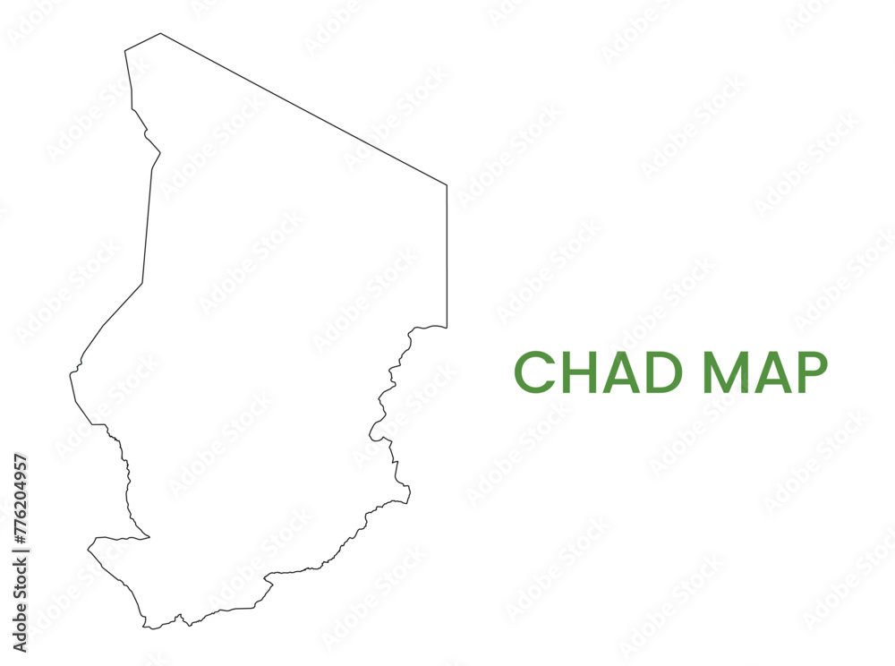 Vetor de High detailed map of Chad. Outline map of Chad. Africa do ...