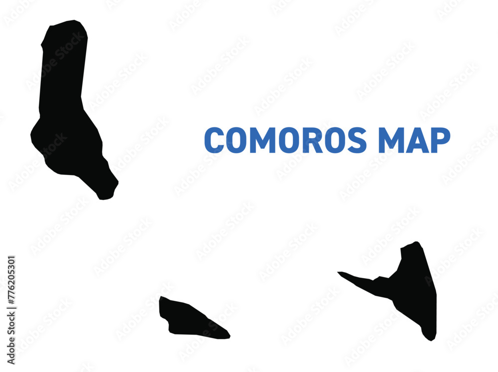 High detailed map of Comoros. Outline map of Comoros. Africa Stock ...